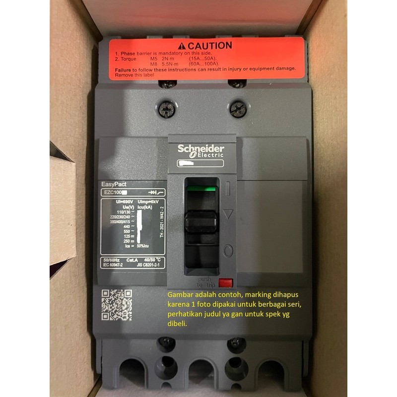 Jual SCHNEIDER MCCB 30KA EZC100H 3P 60A EZC100H3060 | Shopee Indonesia