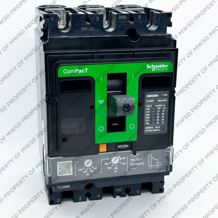 Jual SCHNEIDER MCCB NEW NSX250H 3P 200A TMD 70KA TMD C25H3TM200 ...