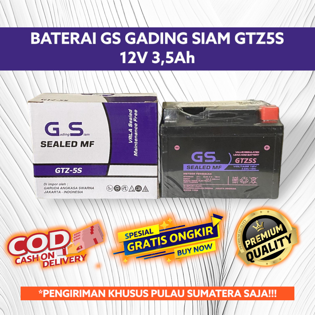 Jual Aki Motor Yamaha R15 GTZ5S Gading Siam Accu Kering MF | Shopee ...