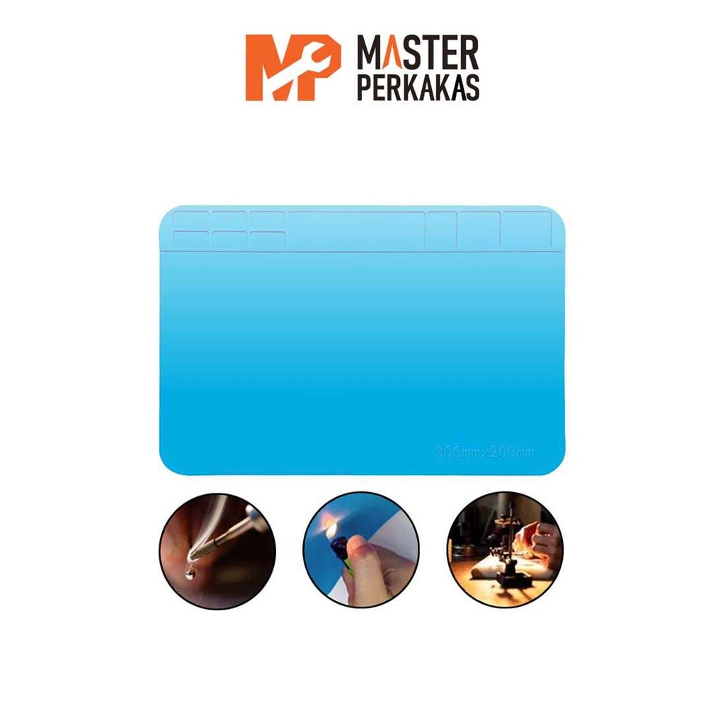 Jual Alas Meja Service HP MP / Alat Karet Anti Panas Karpet Biru ...