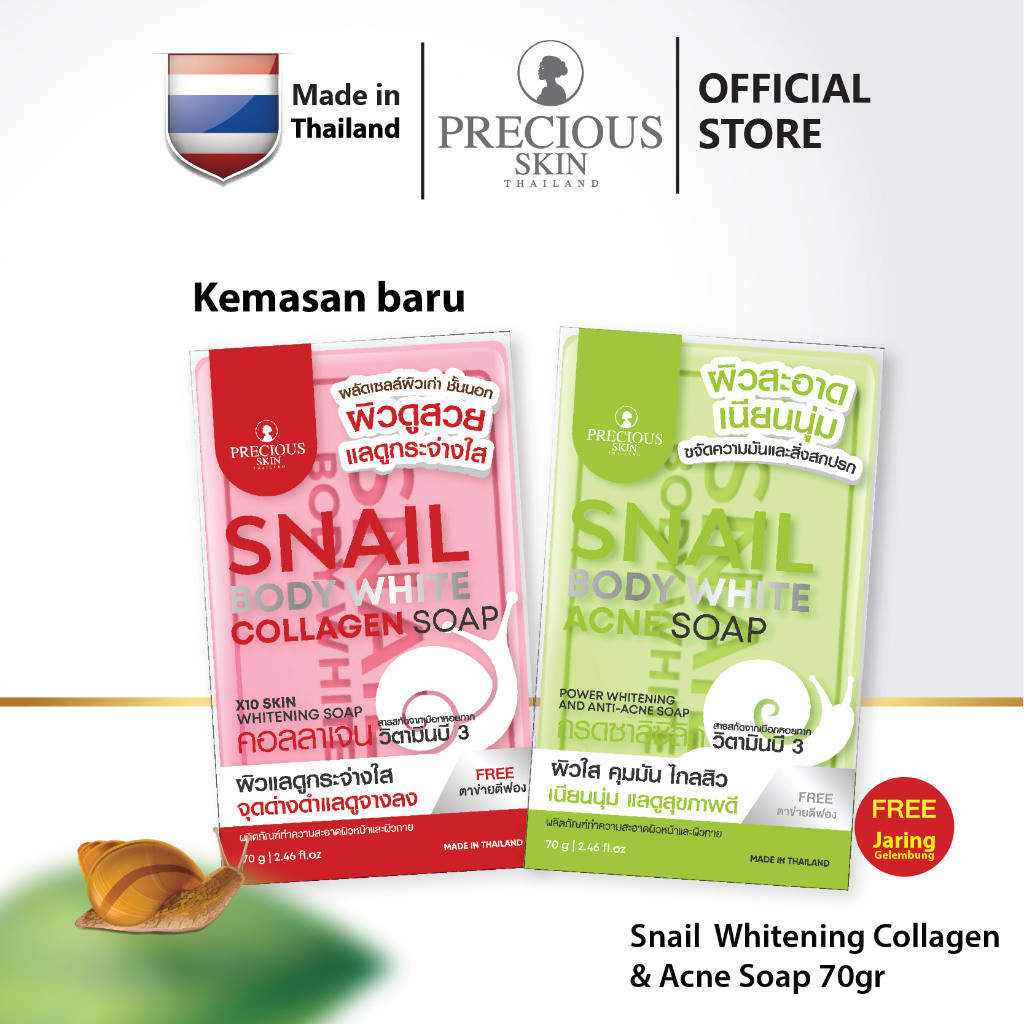 Jual Precious Skin Thailand Snail Body White Anti Acne Collagen X10 ...
