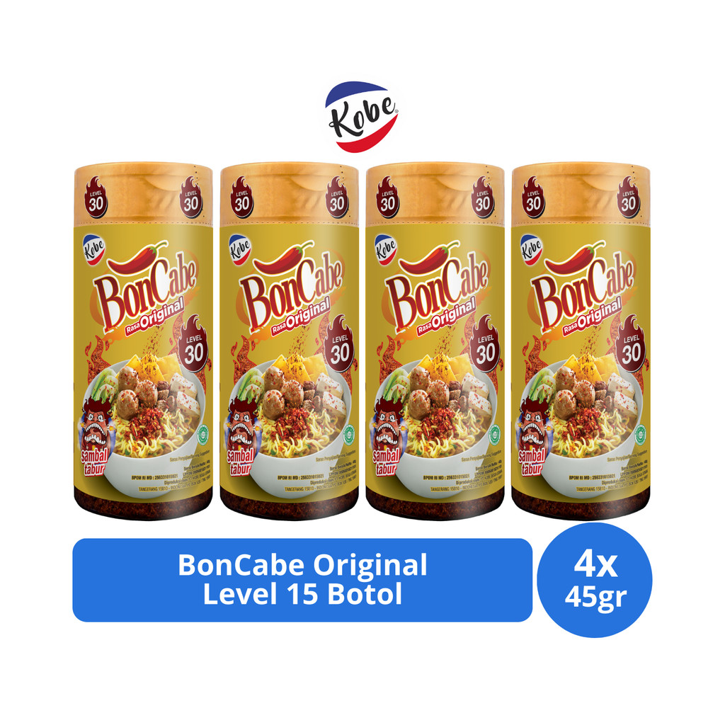 Jual Kobe BonCabe Original Level 30 Botol 40gr x 4 pcs | Shopee Indonesia