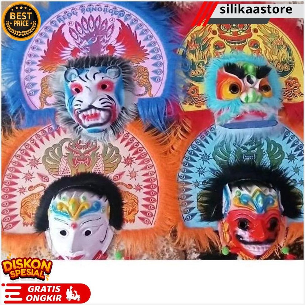 Jual Topeng Reog Jaranan Barongan Barongsai Macan Harimau Topeng Kera ...