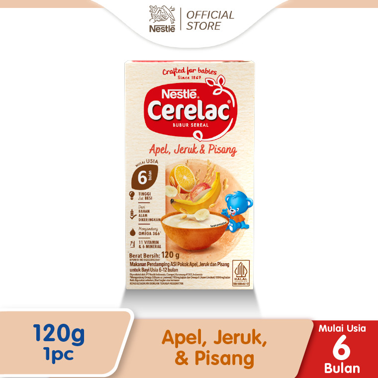 Jual Nestle Cerelac 6+ Rasa Apel Jeruk Pisang Box 120 g | Shopee Indonesia