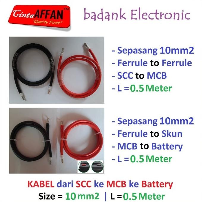Jual Kabel 10 Mm2 Dari Scc Ke Mcb (L=0.5M) Dan Dari Mcb Ke Battery (L=0 ...