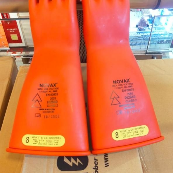 Jual Novax Rubber Insulating Gloves / Sarung Tangan Anti Setrum 20 Kv ...