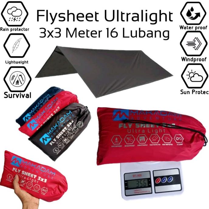 Jual flysheet tenda 3x3 meter ultralight waterproof | Shopee Indonesia