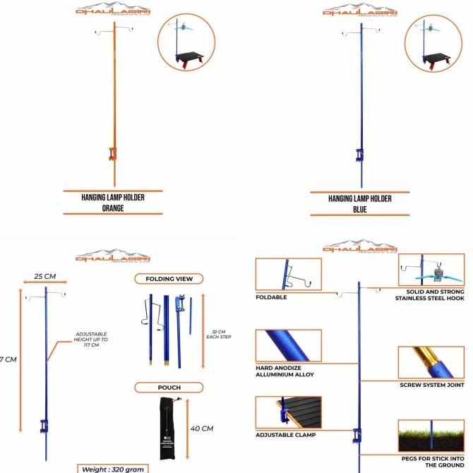 Jual TIANG GANTUNGAN LAMPU LIPAT TENDA CAMPING LAMP STAND HOLDER ...