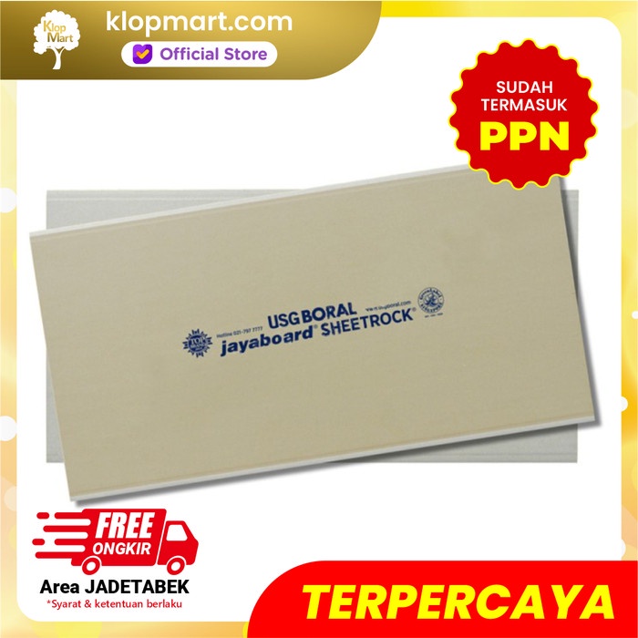 Jual GYPSUM JAYABOARD 9MM / PAPAN GYPSUM GIPSUM JAYABOARD 9MM (1,2X2 ...