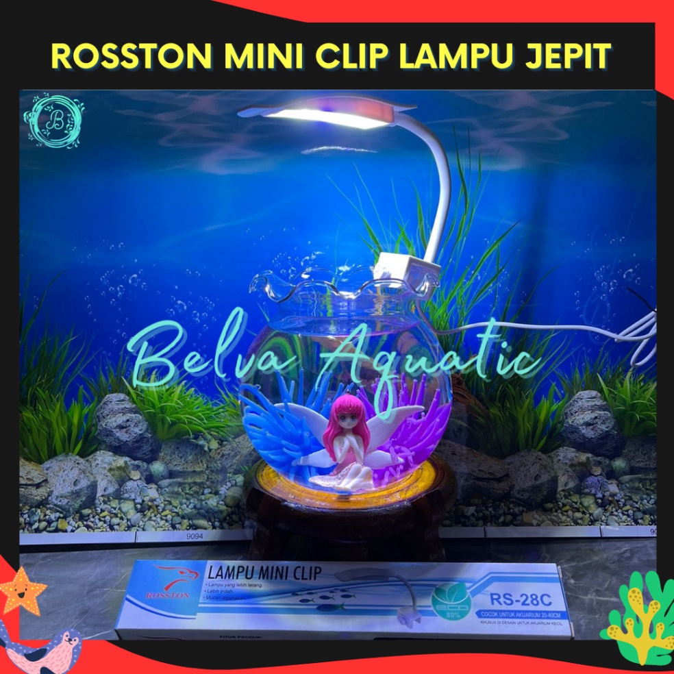 Jual MURAH ROSSTON RS 28C 5W Putih Biru Lampu Jepit Mini Tank 20-40cm ...
