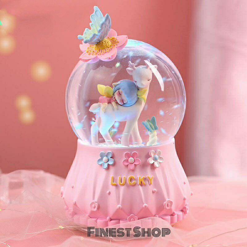 Jual Snowball Kotak Musik Unicorn JUMBO Bola Salju Kaca Dream Music Box ...
