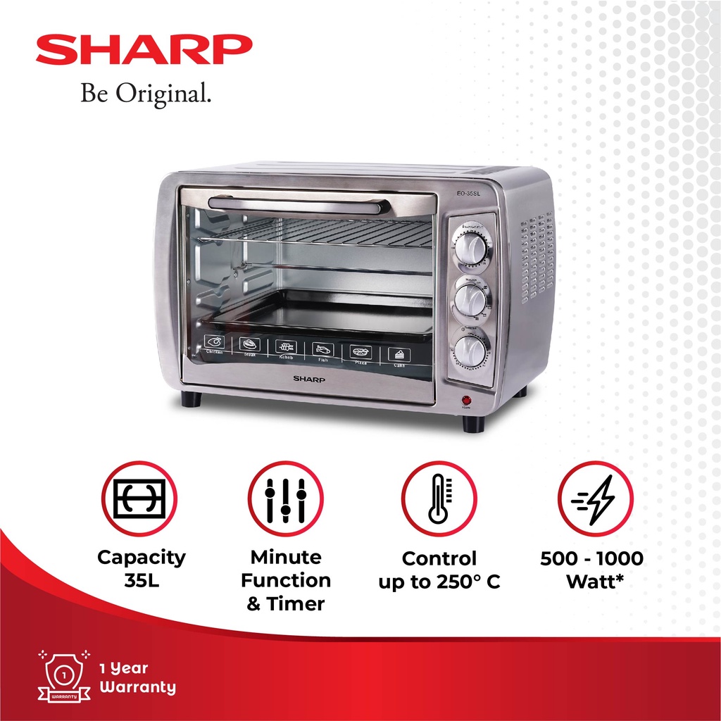Jual Sharp Cookwear EO-35ST Electric Oven Stainless Grey 35 Liter 1500 ...