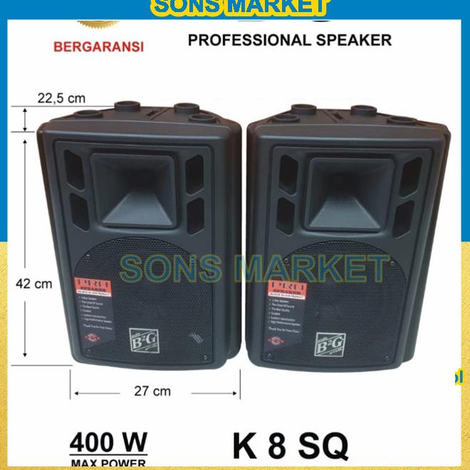 Jual Speaker Pasif B2G K 8 Sq 8 Inch Box Fiber Import 1 Set / 2 Pcs | Shopee Indonesia