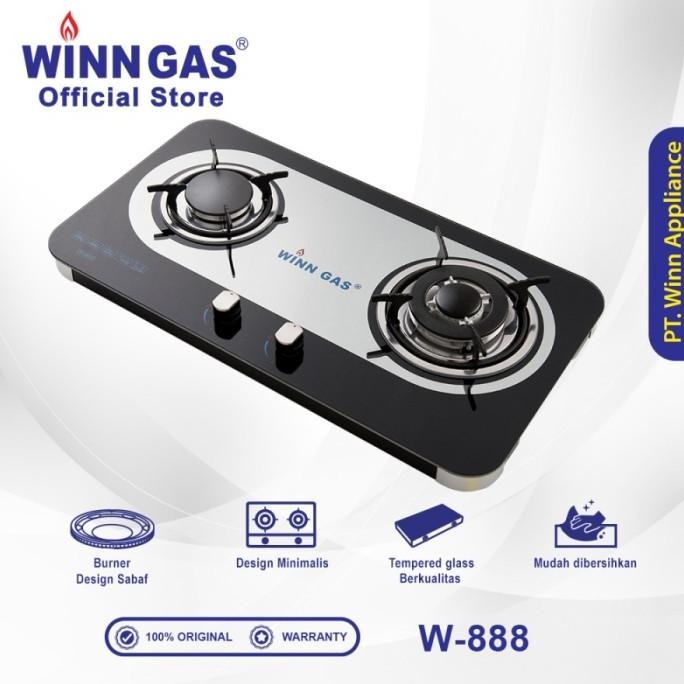 Jual Kompor Gas 2 Tungku Winn Gas W888 / Kompor Gas Tanam Kaca Mewah ...