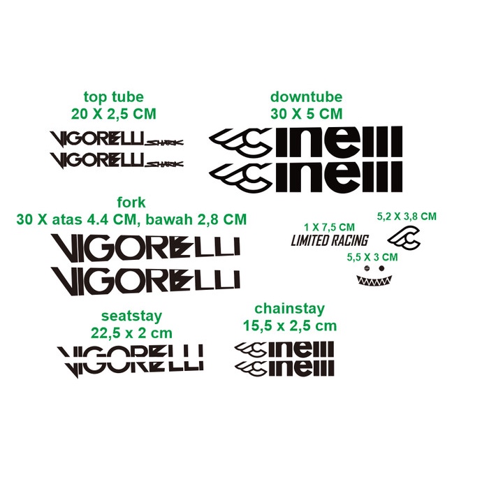 Jual Aksesoris Sepeda Stiker Cinelli Vigorelli Shark Sticker Sepeda ...