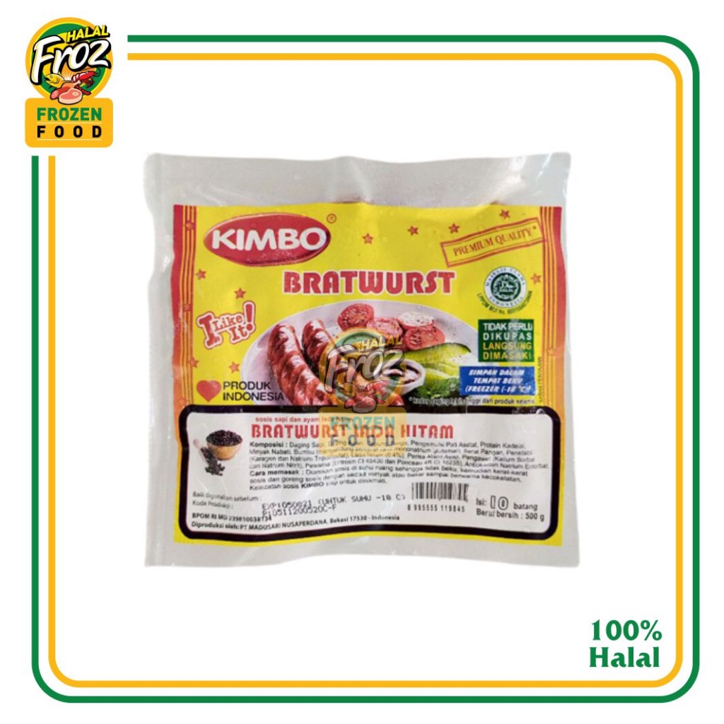Jual Sosis Kimbo Bratwurst Mini Lada Hitam 500 gr isi 10 HFPRS | Shopee ...