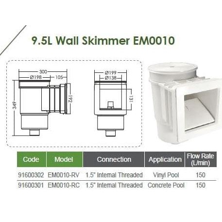 Jual 9.5L Standard Wall Skimmer Box Fitting Kolam Renang Emaux Em0010 ...