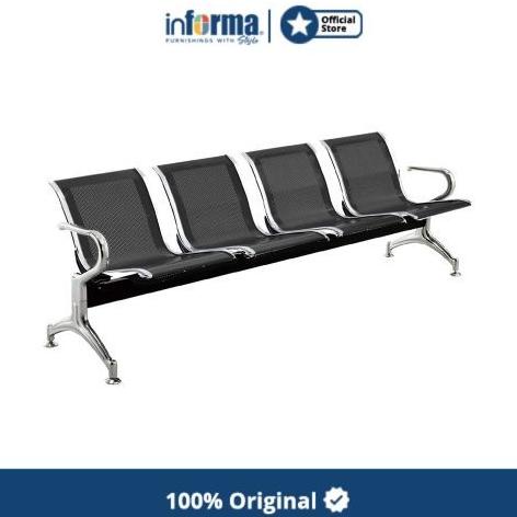 Jual INFORMA Y-SERIES KURSI TUNGGU 4 DUDUKAN - HITAM | Shopee Indonesia