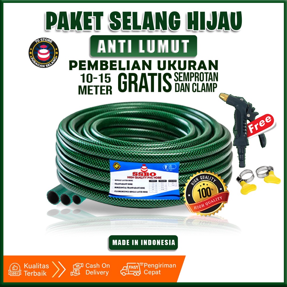Jual TERBARU PAKET KEPALA SEMPROTAN SELANG AIR HIJAU ANTI LUMUT 10 - 15 ...