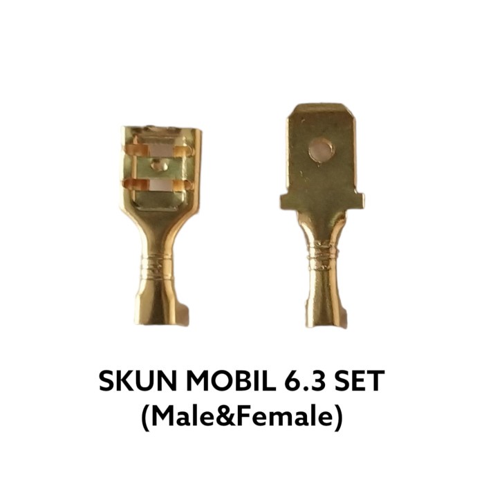 Jual SKUN MOBIL SEKUN 6.3 MM SET SEKUN KABEL SOKET COWOK CEWEK FEMALE ...