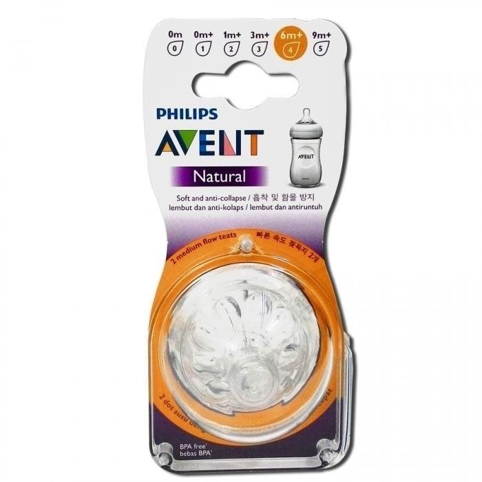 Jual Dot Avent Natural Nipple 2.0 Fast Flow 6M+ / Size 4 Teat Pack (2 ...