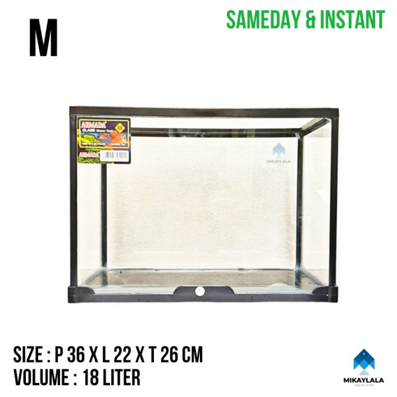 Jual AQUARIUM KACA LIST PABRIKAN SIZE M TANK IKAN HAMSTER REPTIL ...