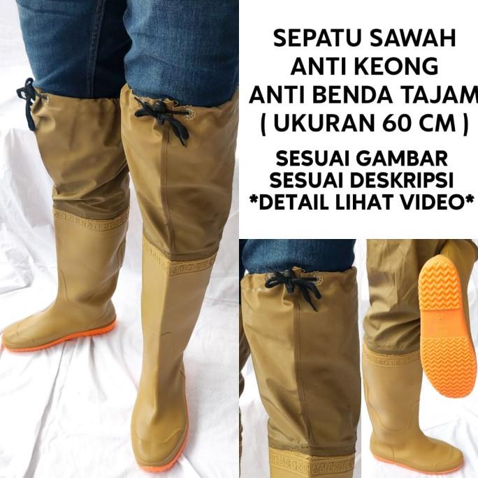 Jual Sepatu Boot Sawah Karet Anti Keong Panjang 60cm | Shopee Indonesia