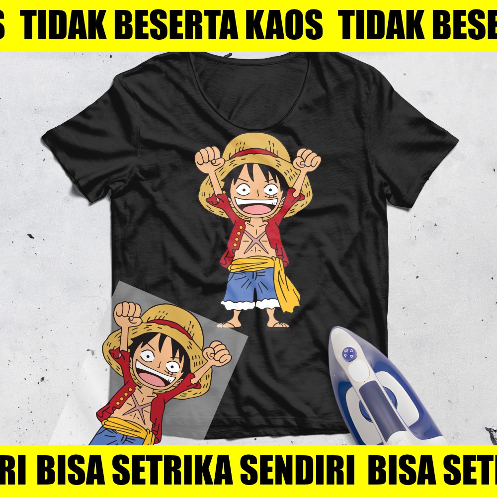 Jual Sablon Print DTF Digital Anime One Piece Monkey D Luffy Chibi Siap ...