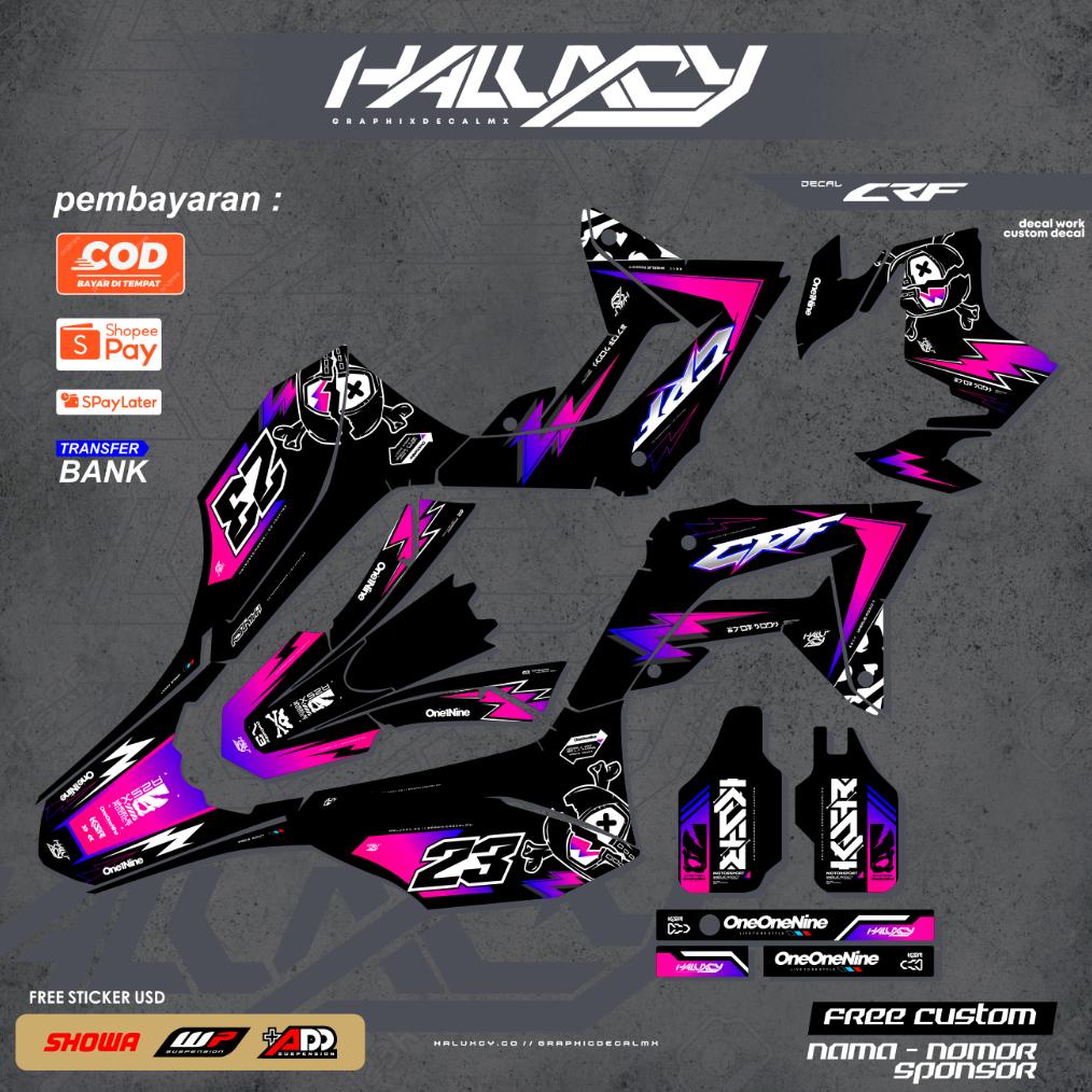 Jual DECAL CRF 150 L SUPER GLOSSY DOFF FULL BODY DESAIN ONEONENINE BY ...