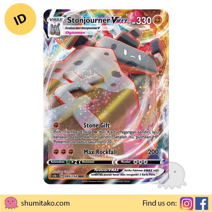 Jual Kartu Pokemon TCG Cards Pedang Perisai SC1A Stonjourner V MAX RRR ...