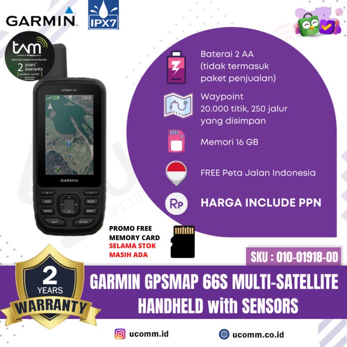 Jual Garmin Gpsmap 66S Gps 66S Gpsmap 66 Handheld Free Peta Garansi ...