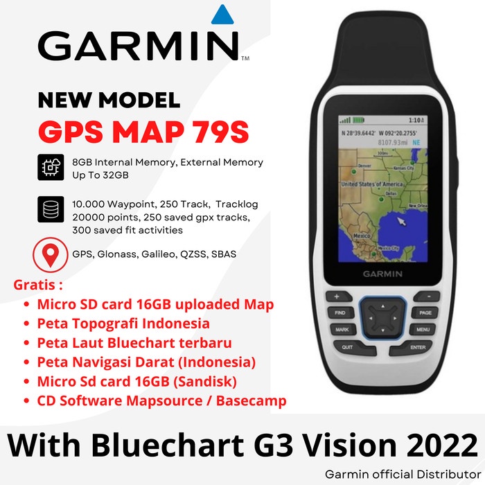 Jual Garmin 79S Gps Map Khusus Marine Free Peta Laut Bluechart G3 ...