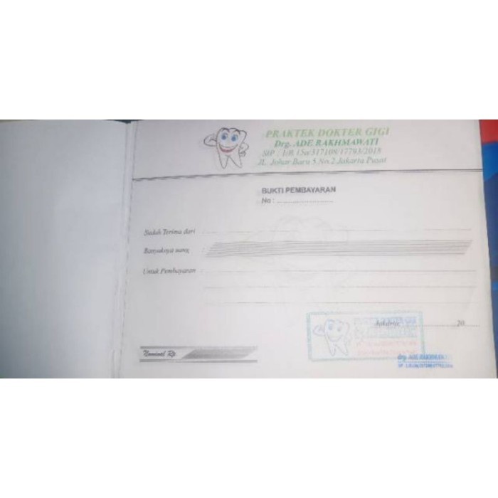 Jual Bestseller Tersedia Kwitansi Nota Klinik Dokter Gigi | Shopee ...