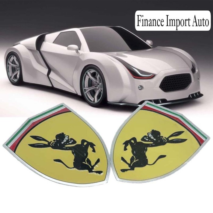 Jual emblem 3d alumunium ferrari kuda keledai sticker tempelan ferrari ...