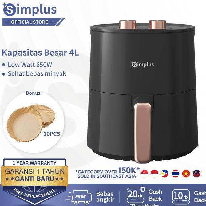 Jual Simplus Air Fryer 4L Low Watt 650W Penggorengan Sehat Tanpa Minyak | Shopee Indonesia