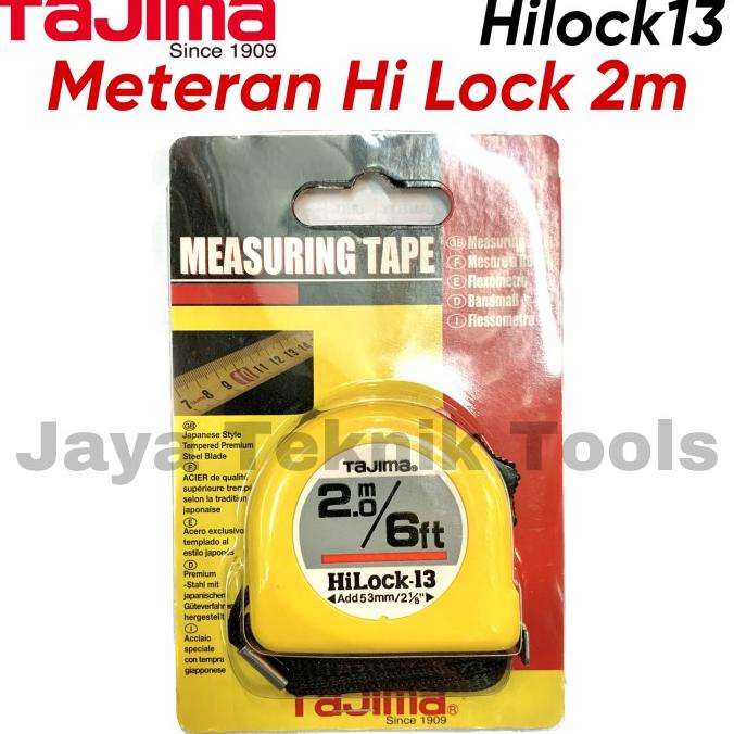 Jual Meteran Tajima 2 meter Hi Lock Kuning Japan Measuring Tape ...