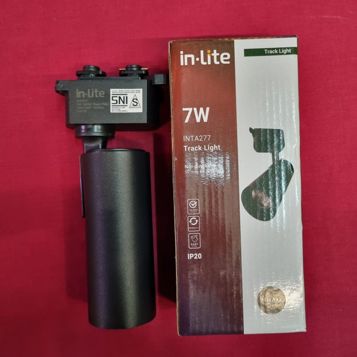 Jual INTA277 Track Light Kap Lampu Rel LED 7w Body Hitam Inlite ...