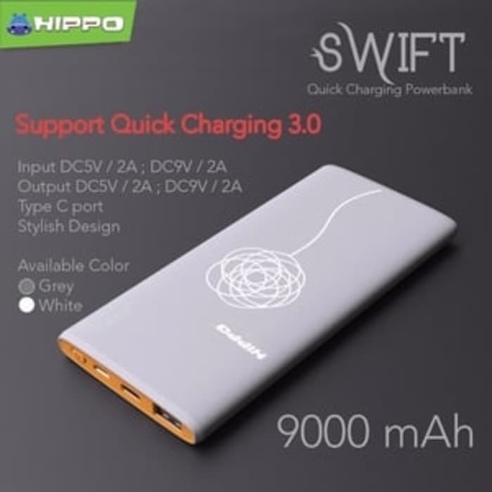 Jual Hippo Power Bank Swift 9000 mAh Fast Charging 3.0 Dual Output ...