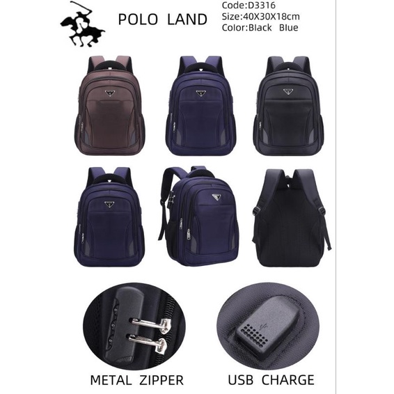 Jual Tas Ransel POLO LAND & POLO STAR impor 16 Inci Tas Leptop | Shopee ...