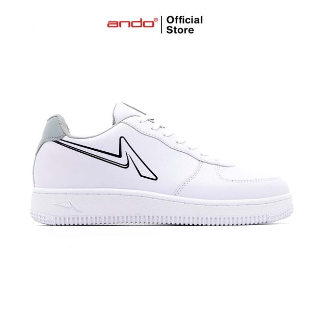 Jual Ando Official Sepatu Sneakers Raegun Pria Dewasa - Putih/Abu-Abu ...