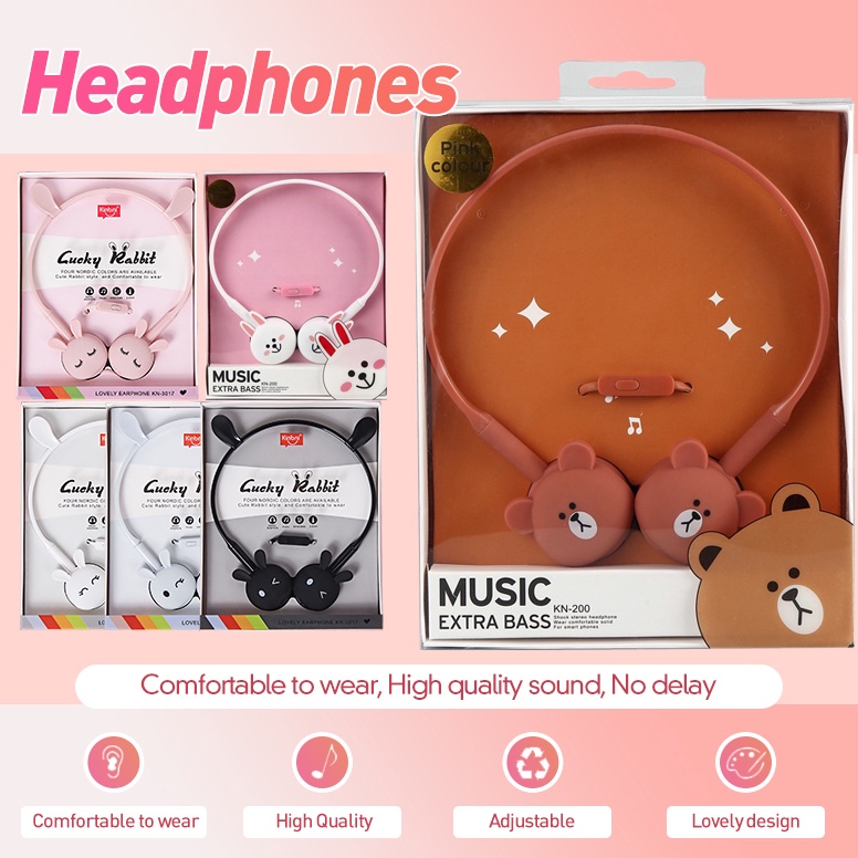 Jual Sudah READY..!! Earphone on Ear Rabbit Lucu /Headset Earphone ...