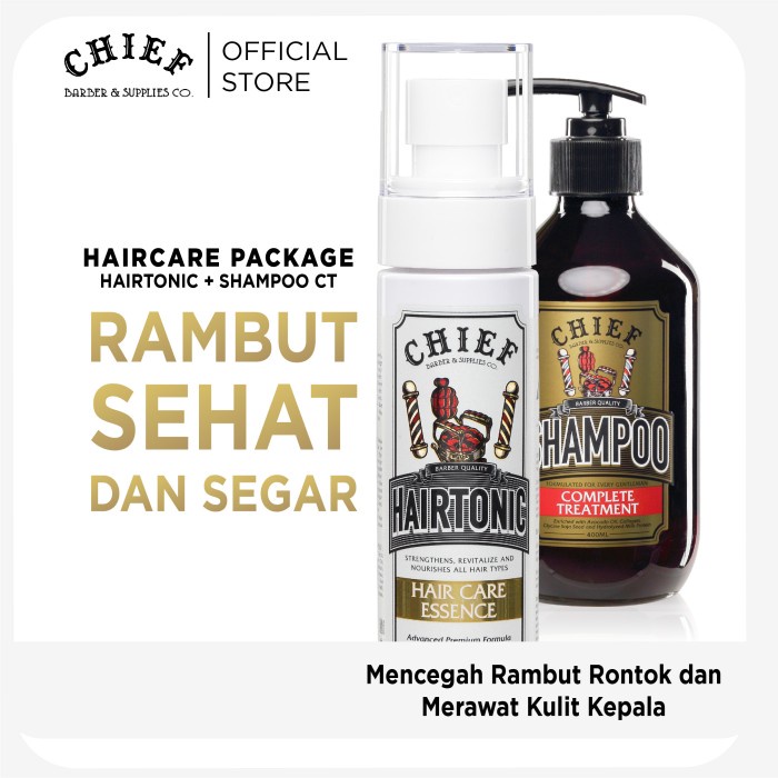 Jual Chief Haircare Package (Hairtonic 100Ml + Shampoo Ct 400Ml ...