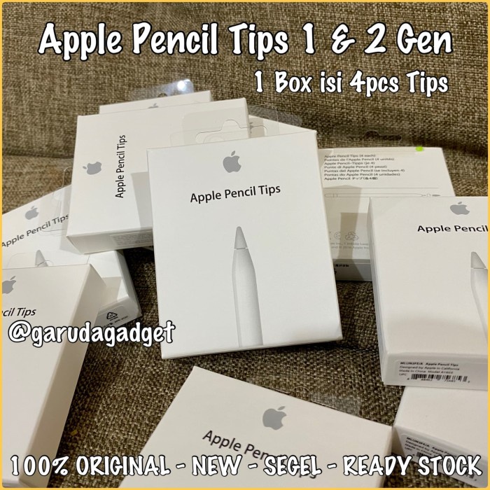 Jual Apple Pencil 1 / 2 Tips isi 4 Original Resmi Made by Apple Extra ...