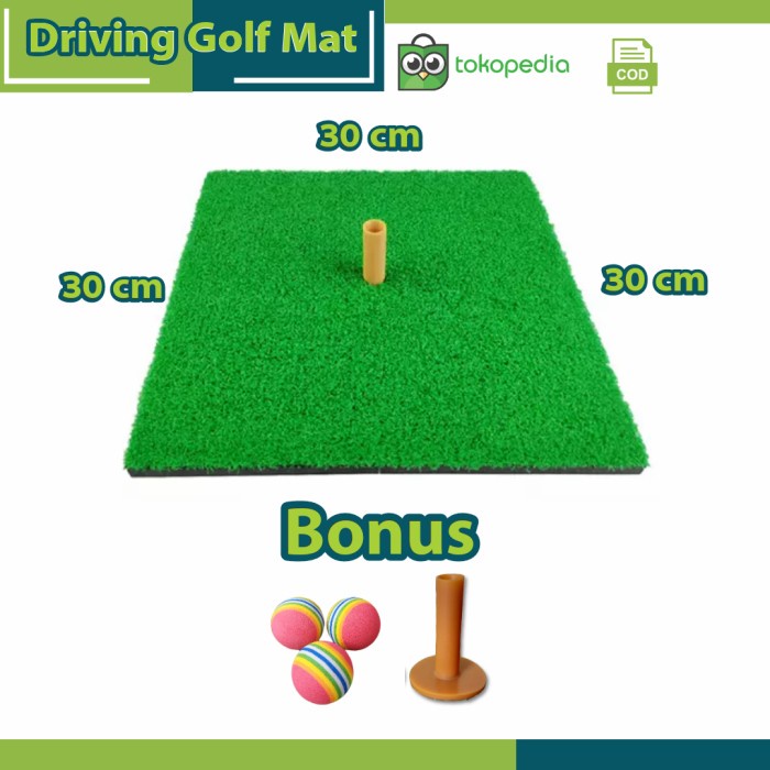 Jual Karpet Driving Range Golf Ukuran 30x30 cm + Tee + Bola Busa EVA ...