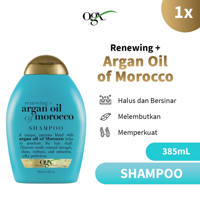 Jual Ogx Shampoo Renewing Argan Oil Of Morocco 385Ml | Shopee Indonesia