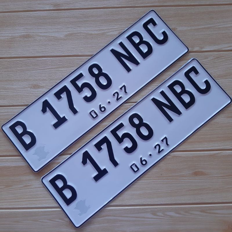 Jual PLAT NOMOR MOBIL STANDAR PLAT PUTIH FONT BARU BERLOGO KORLANTAS ...
