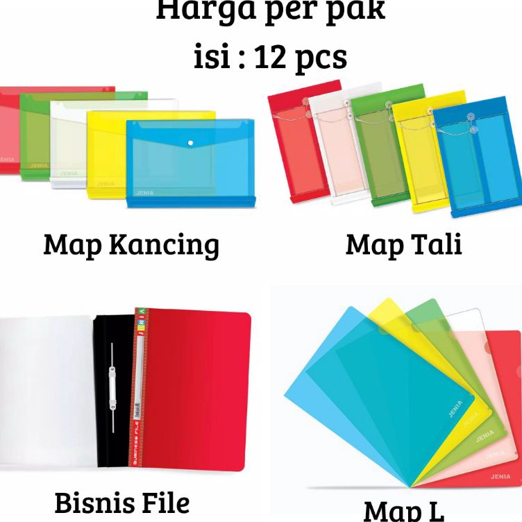 Jual GGHM1834 (12 pcs) Map plastik folio , Map kancing / Map bisnis ...