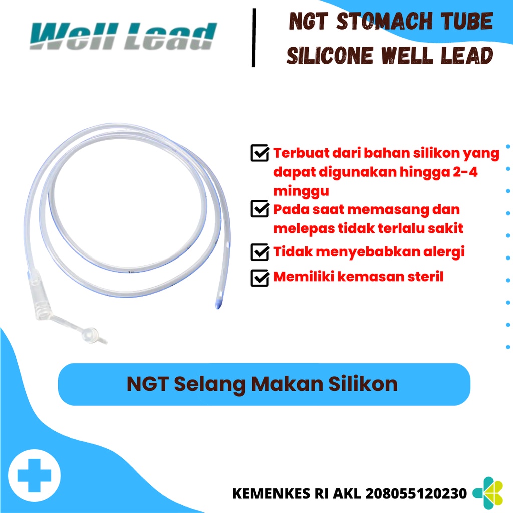 Jual NGT Silicone Stomach Tube Well Lead / NGT Selang Makan Silikon No ...