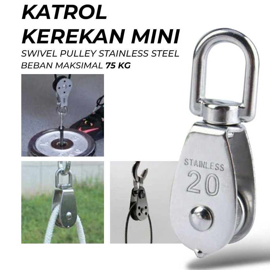 Jual PBVC3539 Katrol Mini Stainless Steel Kuat - Katrol Kerekan Timba ...