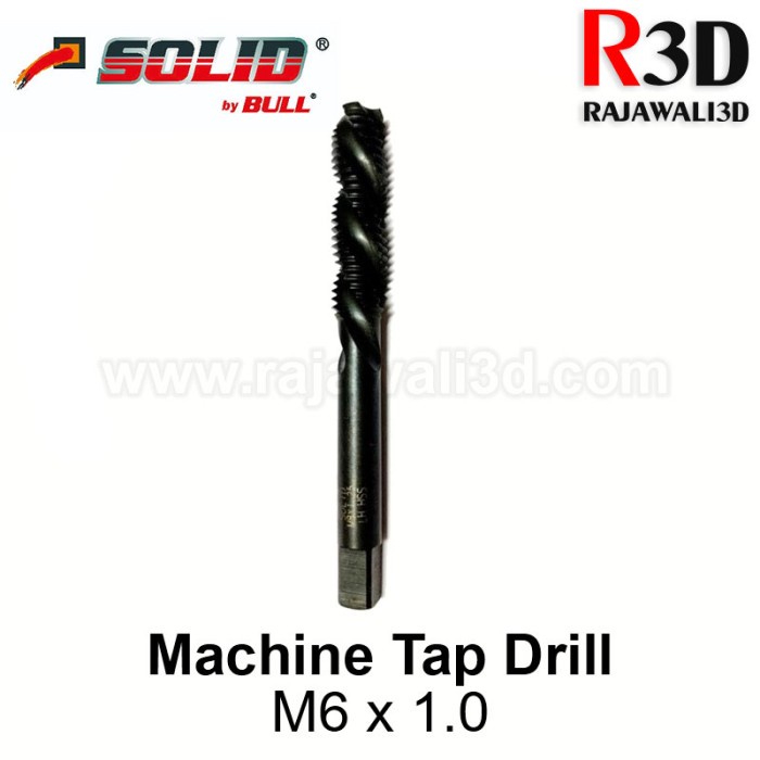 Jual Machine Tap Drill Bit SOLID M6x1 Diameter 6mm Pitch 1mm | Shopee ...